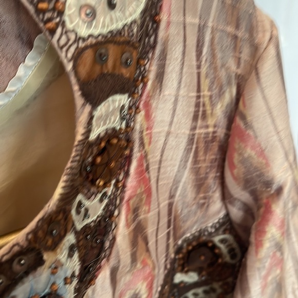 Petrou | Jackets & Coats | Petrou Raw Silk With Embroidery Patches ...